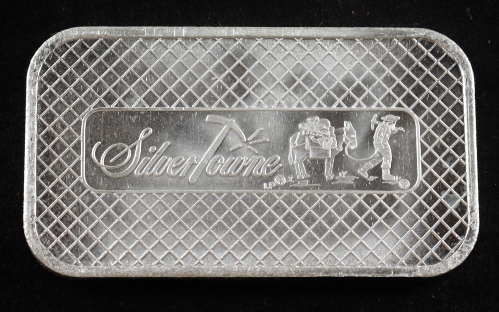 1 Oz .999 Fine Silver "Eagle" Silvertowne Mint Silver Bullion Bar ...