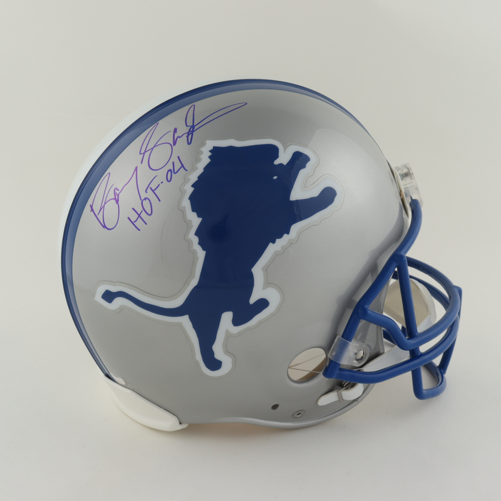 Barry Sanders Signed Lions Full-Size Authentic On-Field Helmet ...