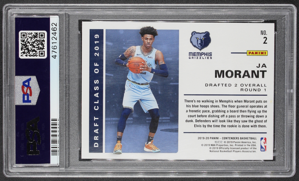 Ja Morant 2019-20 Panini Contenders '19 Draft Class Contenders #2 RC ...