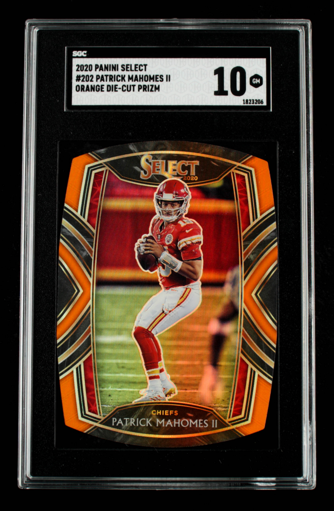 Patrick Mahomes II 2020 Select Prizm Orange Die Cut #202 (SGC 10 ...