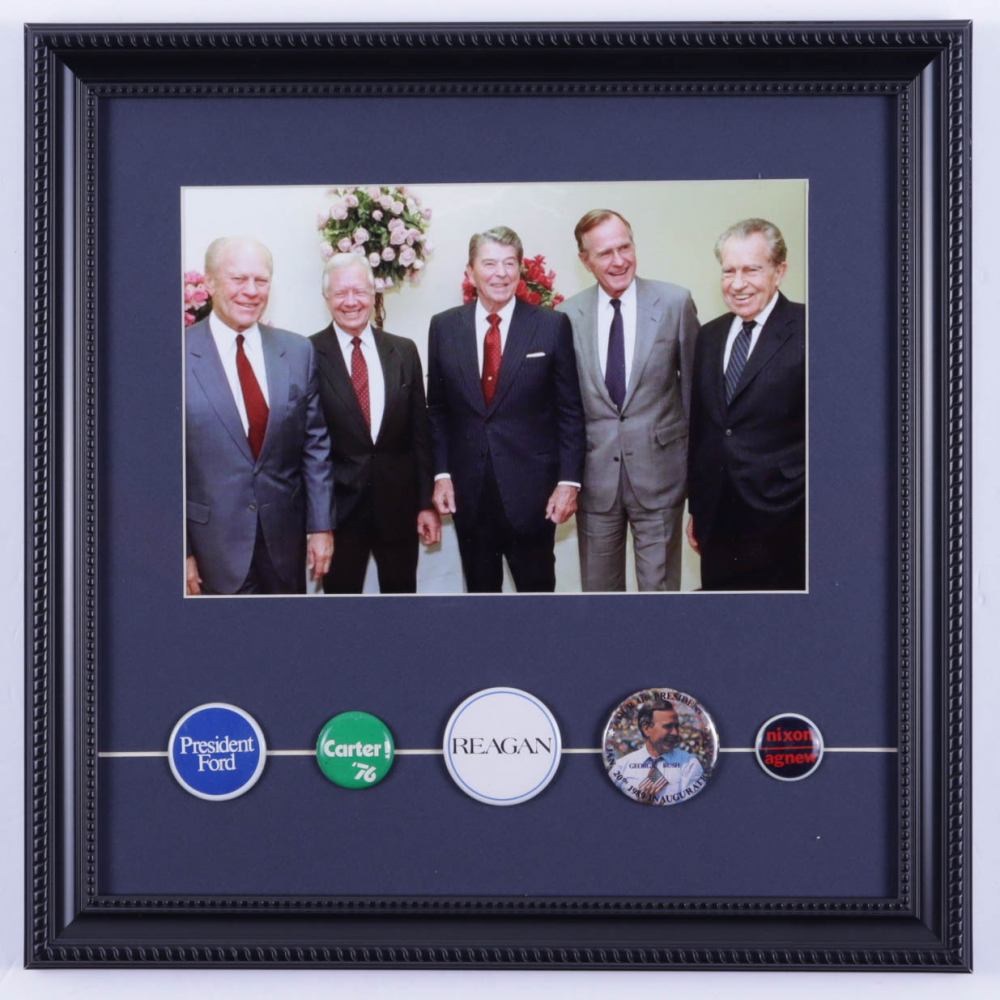 U.S. Presidents 14x15 Custom Framed Photo Display with (5) Vintage ...