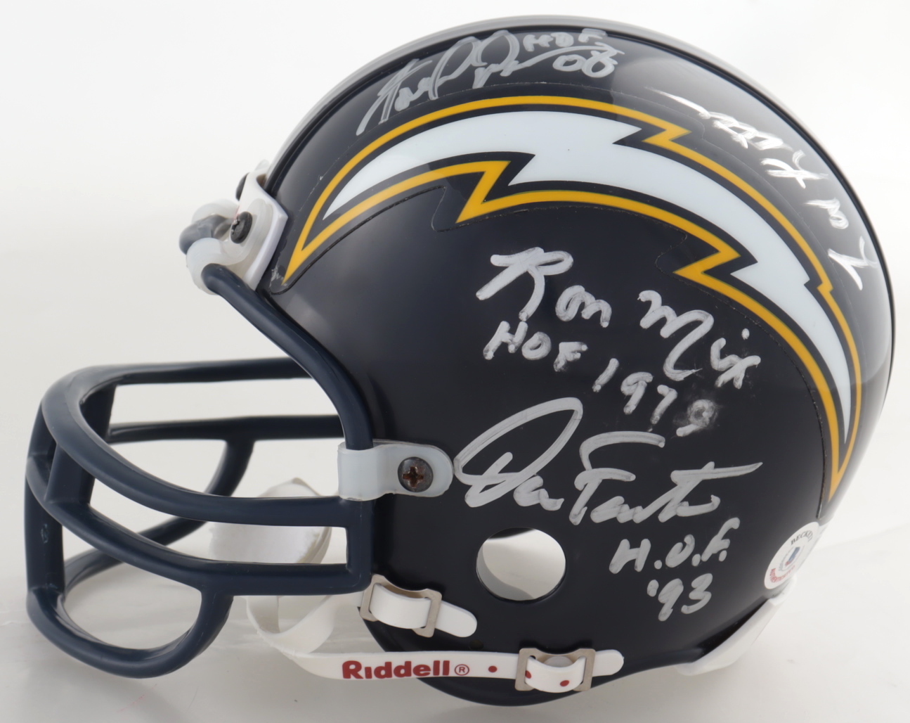 Chargers Mini Helmet Signed By (8) Dan Fouts, Ron Mix, Larry Little ...