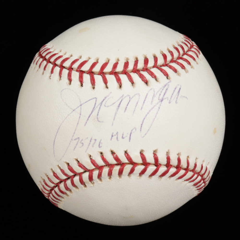 Joe Morgan Signed OML Baseball Inscribed "75/76 MVP" (JSA COA ...