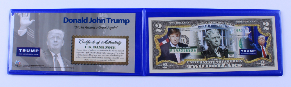 Donald Trump Genuine Legal Tender U.S. $2 Bill Commemorative Edition ...