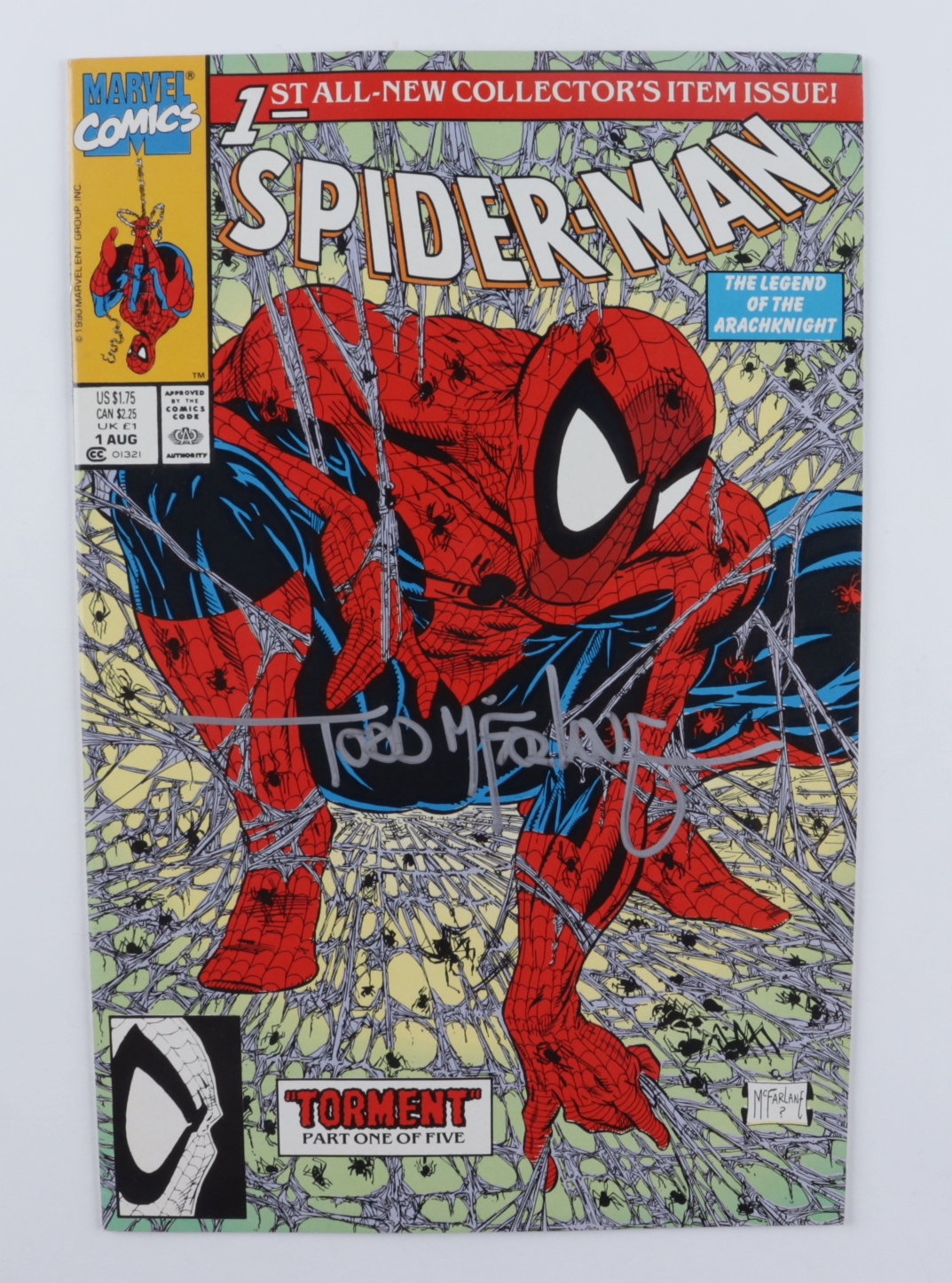 Todd McFarlane Signed 1990 "Spiderman: The Legend Of The Arachknight" Issue #1 Marvel Comic Book ...