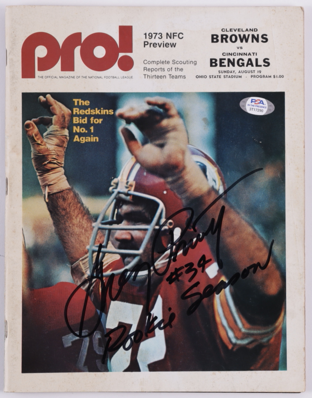 Greg Pruitt Signed 1973 Pro! Magazine Inscribed "Rookie Season" (PSA ...
