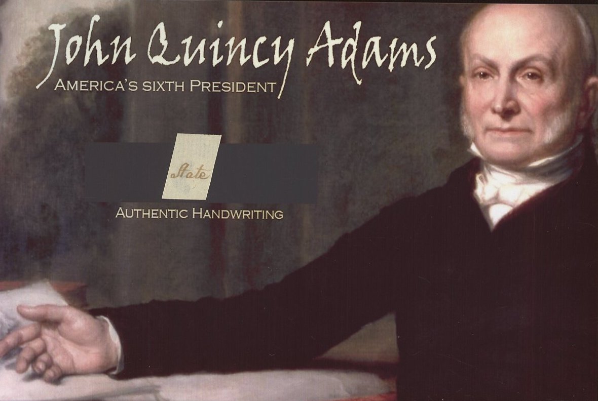John Quincy Adams 4x6 Photo With Authentic Hand-Written Word Cut (JSA ...