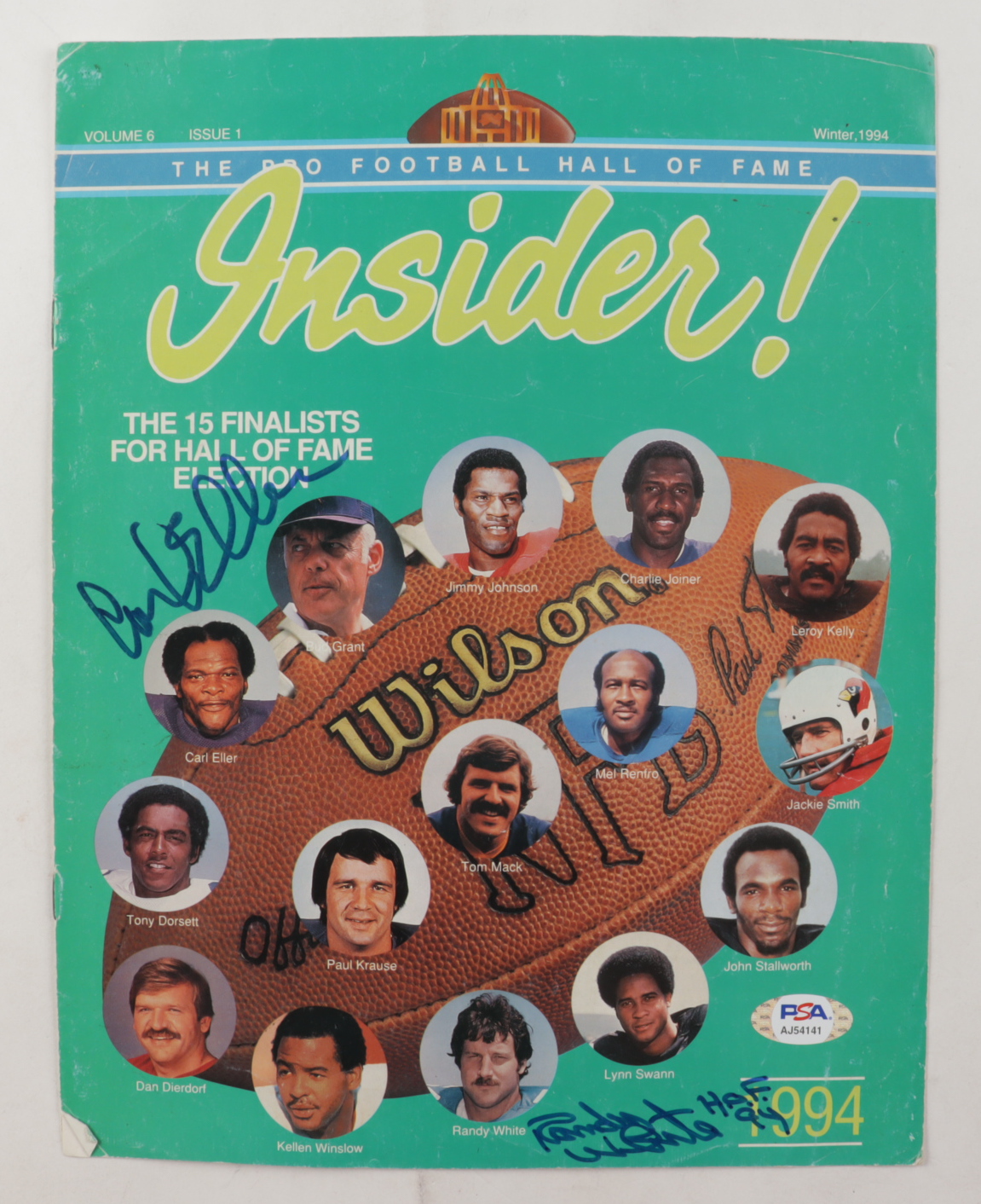 Carl Eller & Randy White Signed "The Pro Football Hall of Fame Insider ...