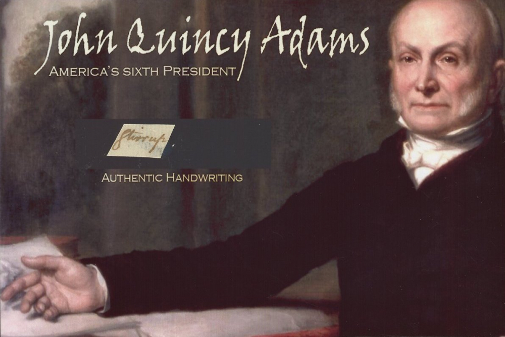 John Quincy Adams 4x6 Photo With Authentic Hand-Written Word Cut (JSA ...