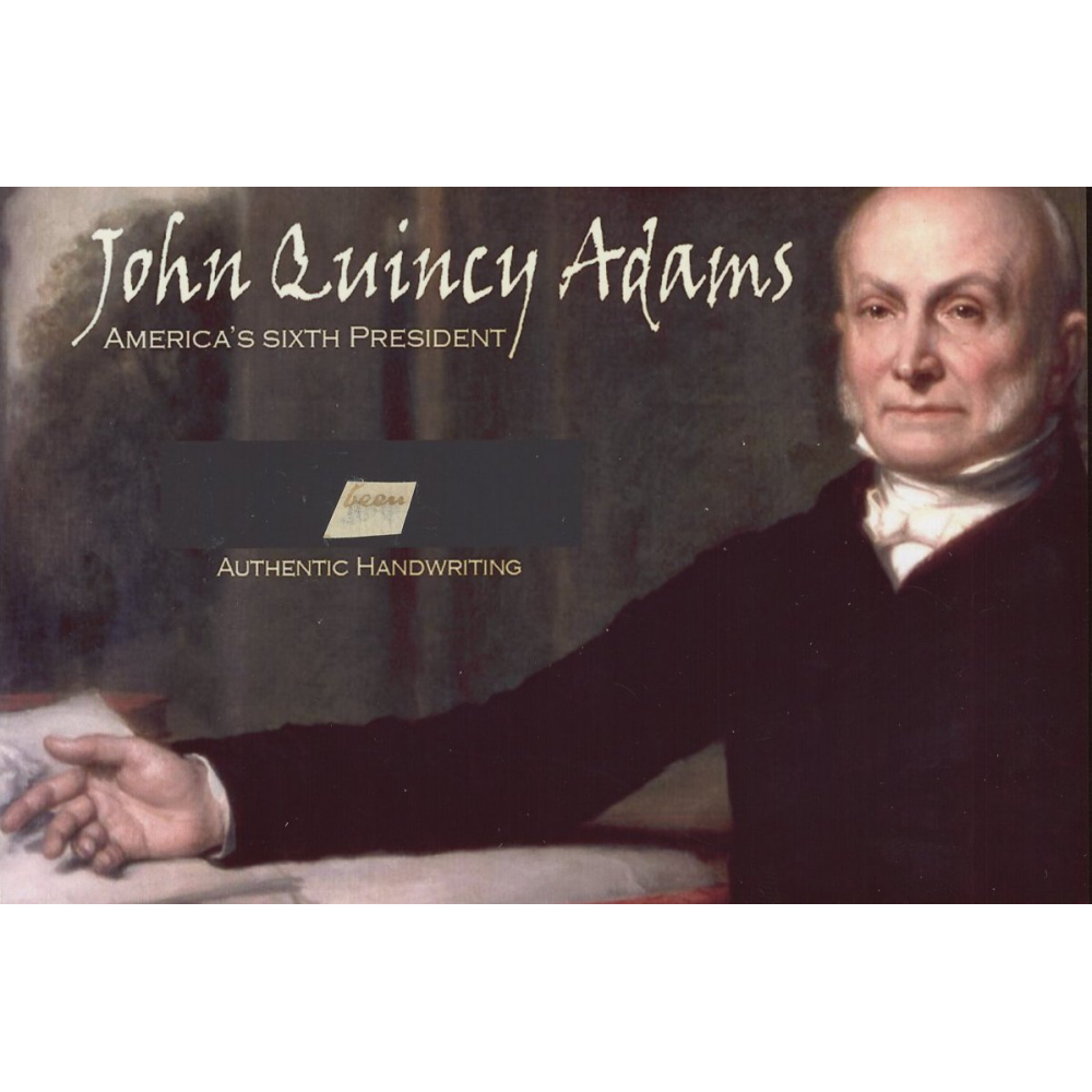 John Quincy Adams 4x6 Photo With Authentic Hand-Written Word Cut (JSA ...