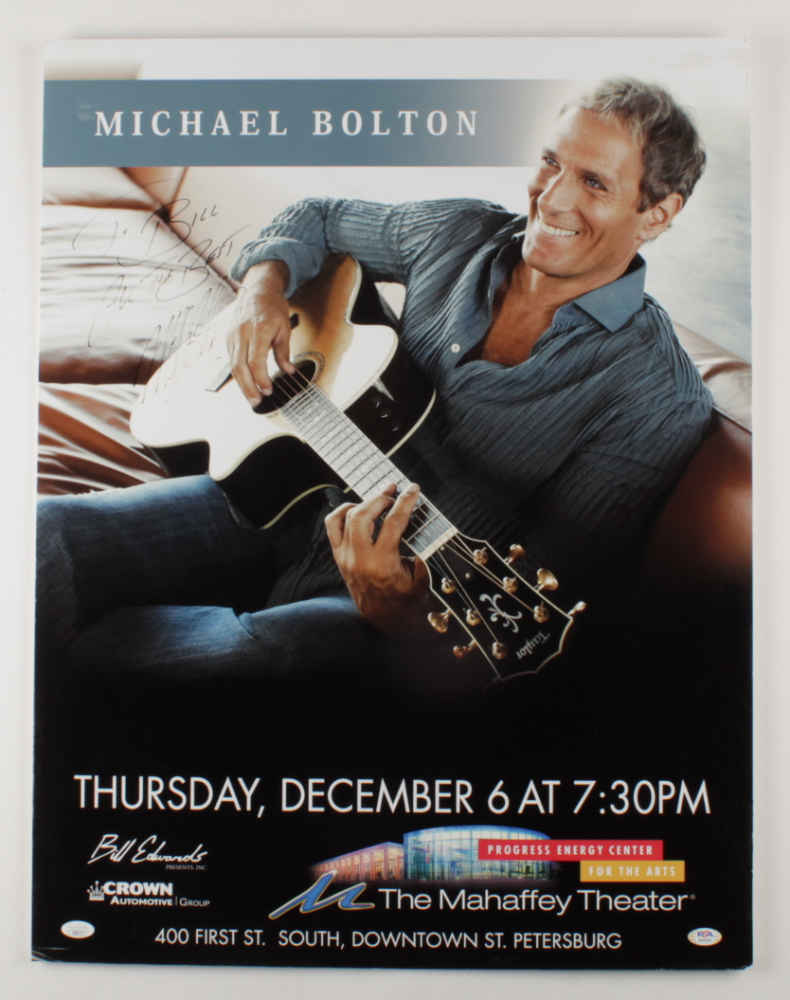 Michael Bolton Signed 22x27.5 Poster on Poster Board Inscribed "All The ...