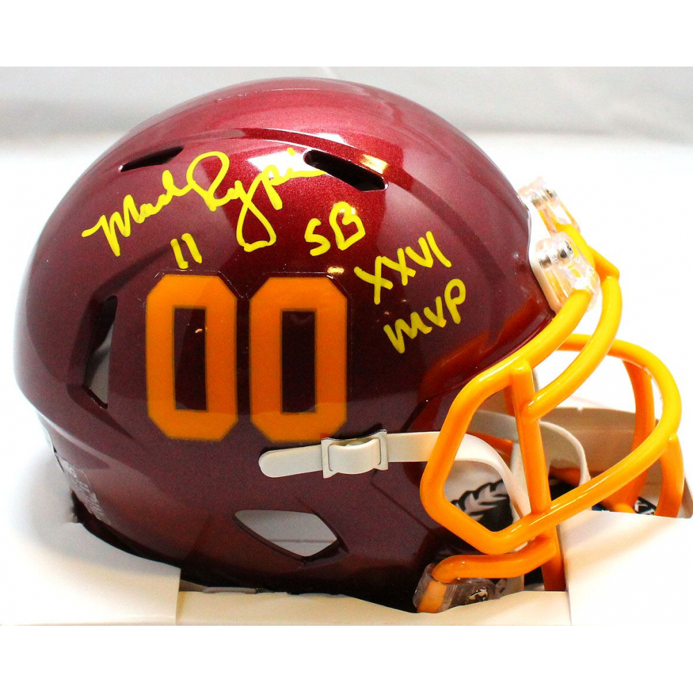 Mark Rypien Signed Commanders Speed Mini Helmet Inscribed "SB XXVI MVP ...