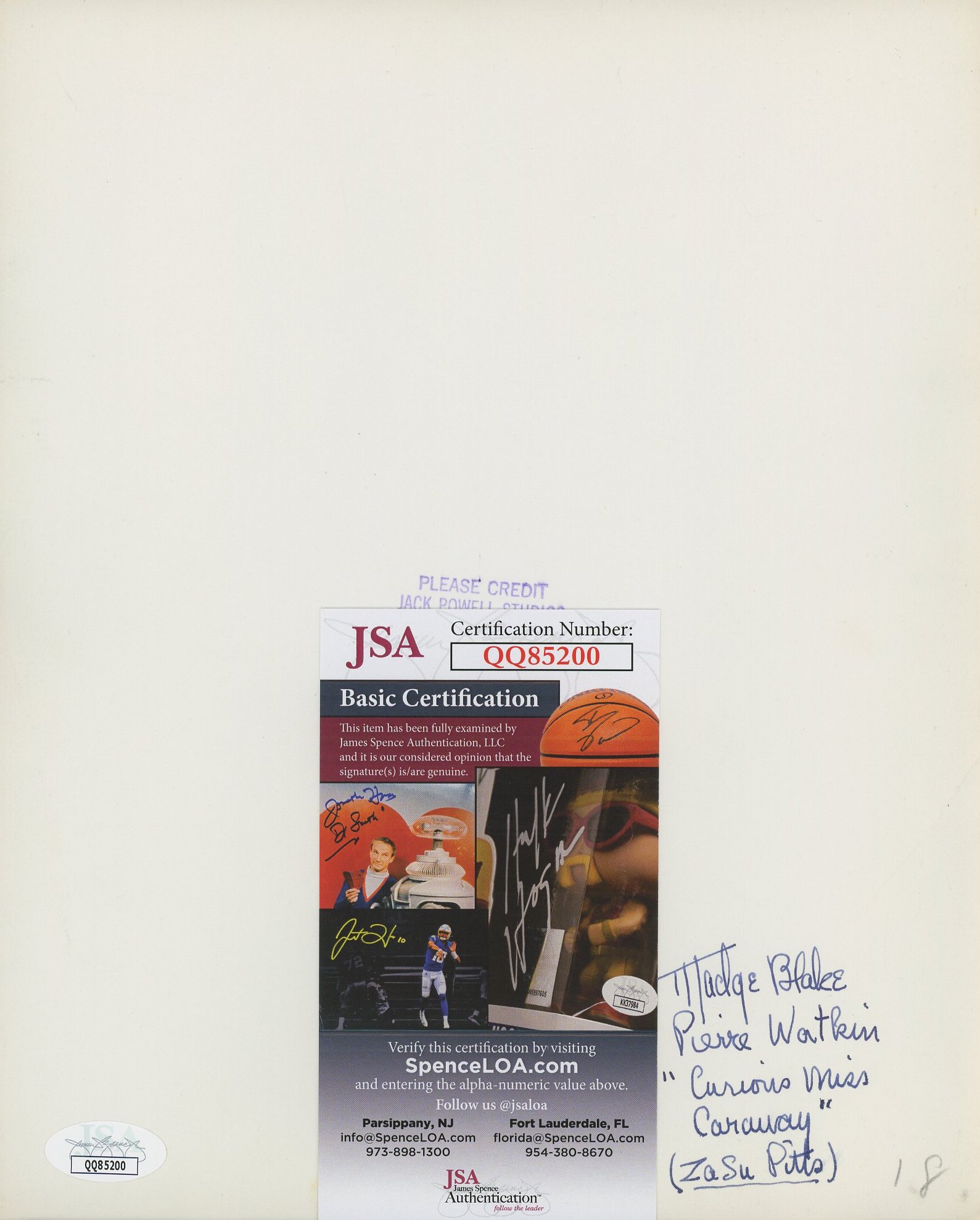 Madge Blake Signed 8x10 Photo Inscribed "The Curious Miss Carraway ...