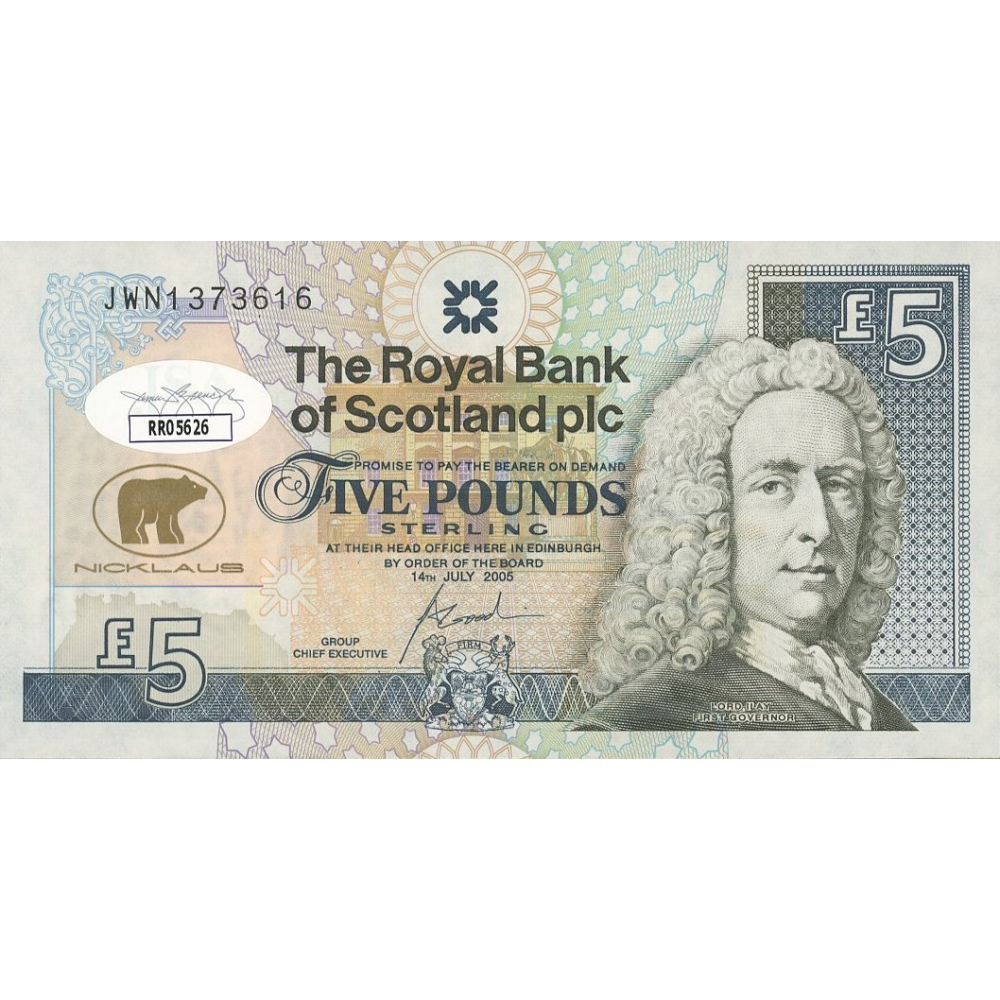 Jack Nicklaus Signed The Royal Bank of Scotland 5 Pound Note (JSA COA ...