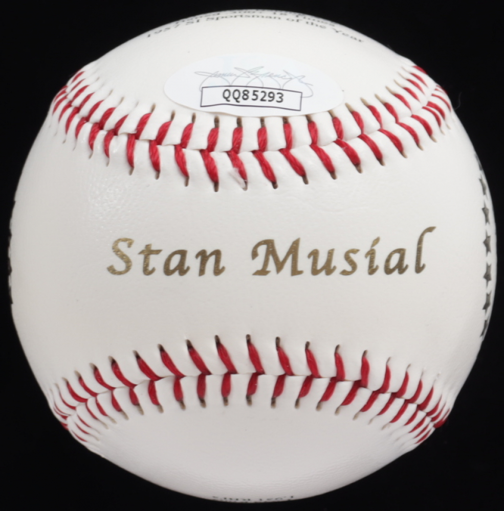 Stan Musial Signed LE Stan Musial Career Stat Logo Baseball (JSA COA ...