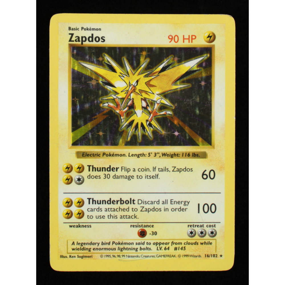 Zapdos 1999 Pokemon Base Shadowless #16 Holo R | Pristine Auction