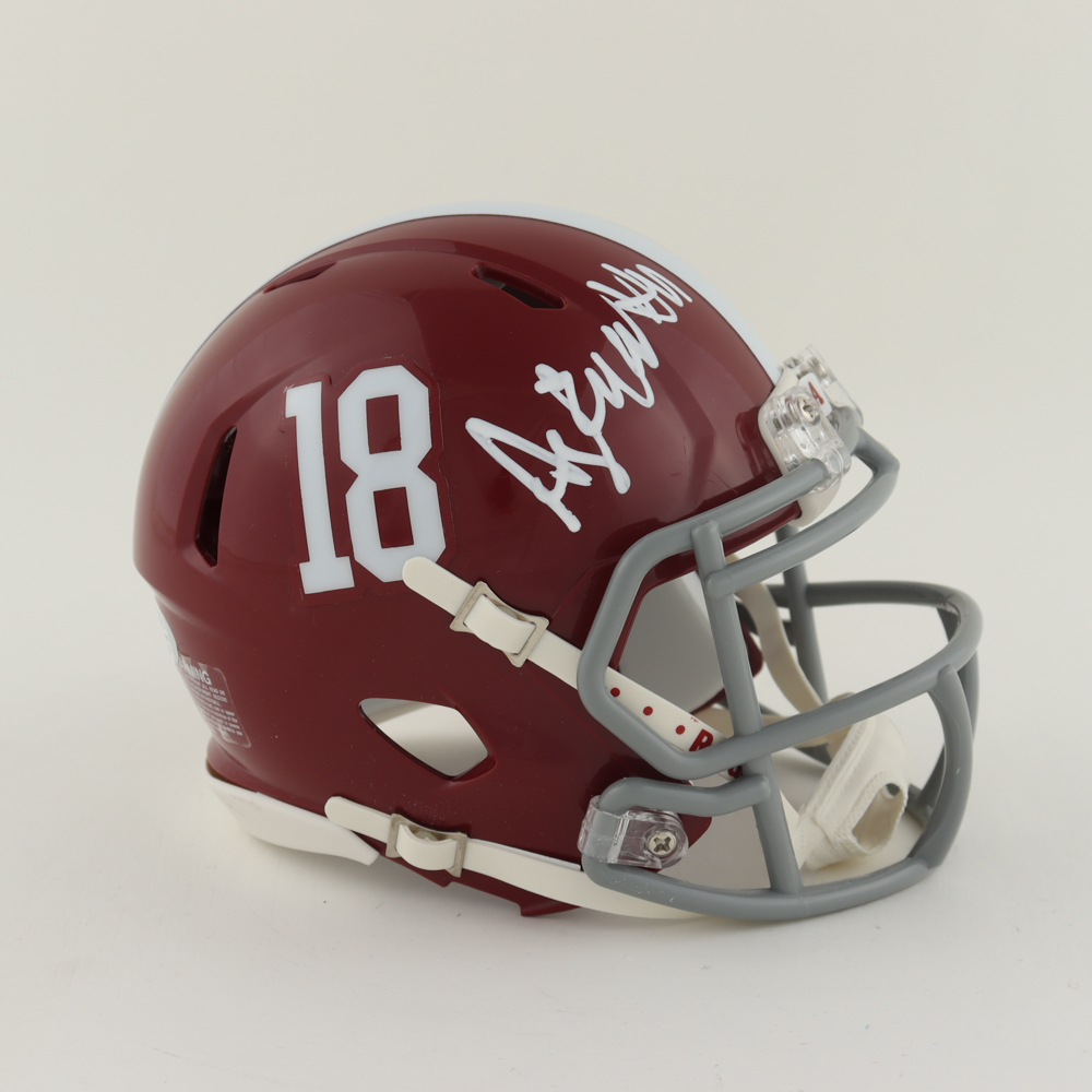 Agiye Hall Signed Alabama Crimson Tide Speed Mini Helmet (PSA ...