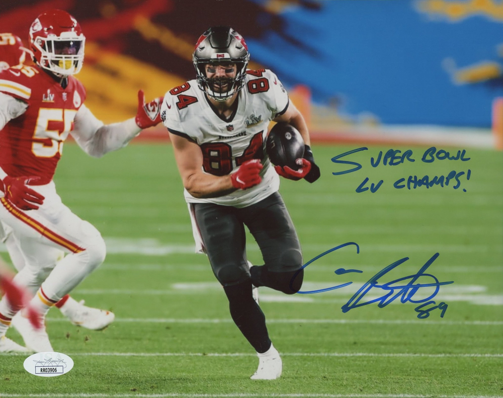 Cameron Brate Signed Buccaneers 8x10 Photo Inscribed "Super Bowl LV ...