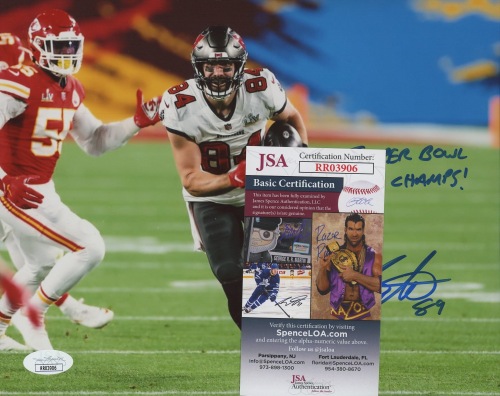 Cameron Brate Signed Buccaneers 8x10 Photo Inscribed "Super Bowl LV ...