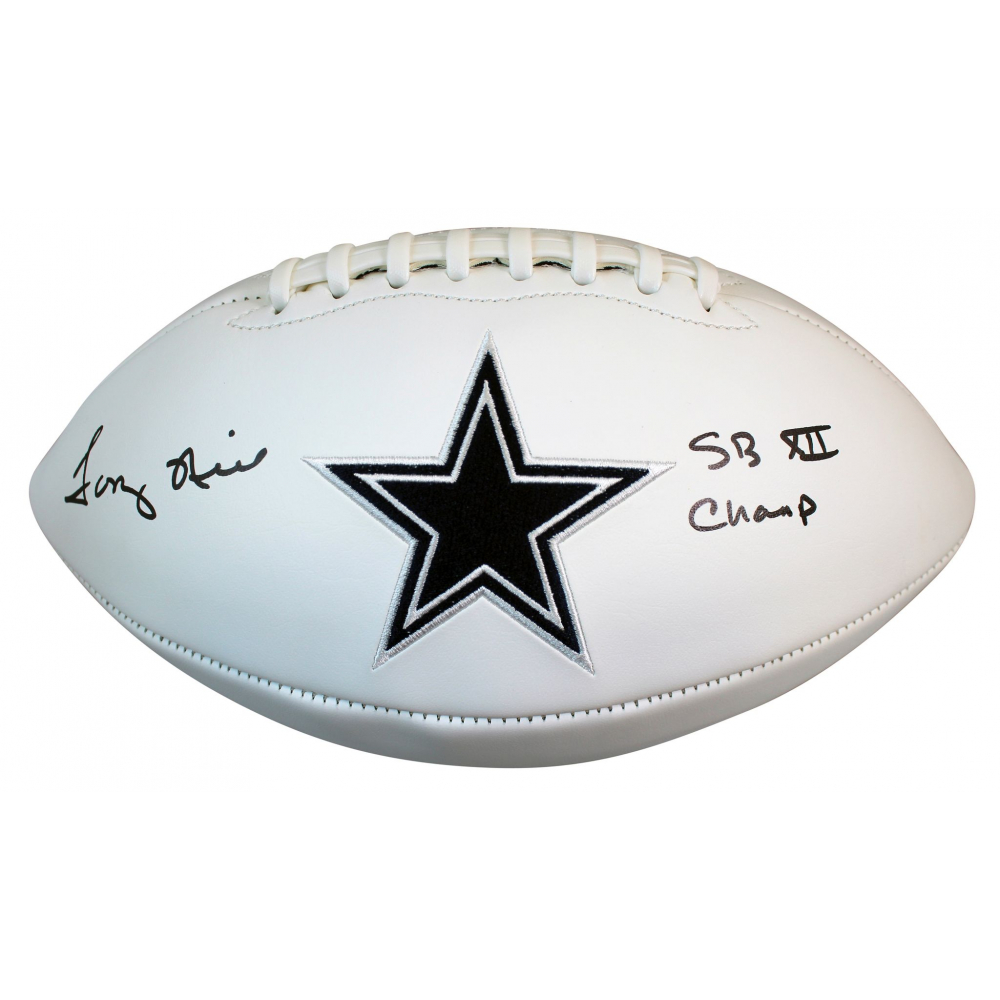 Tony Hill Signed Cowboys Logo Football Inscribed "SB XII Champ ...