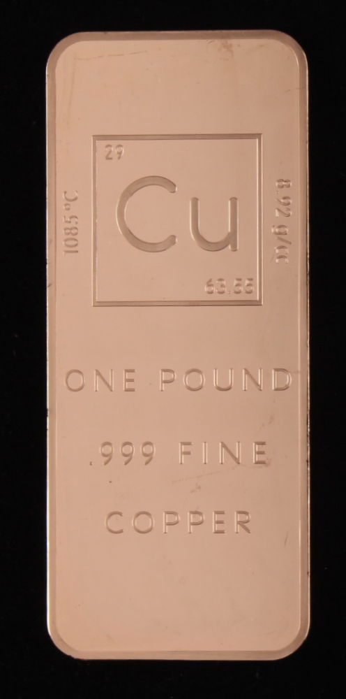 One Pound .999 Fine Copper Periodic Table Design Bullion Bar | Pristine ...
