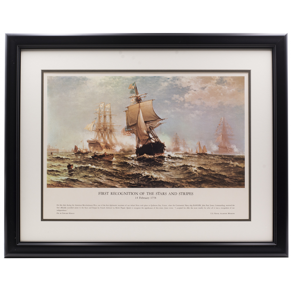U.S. Navy "First Recognition Of The Stars And Stripes" Custom Framed ...
