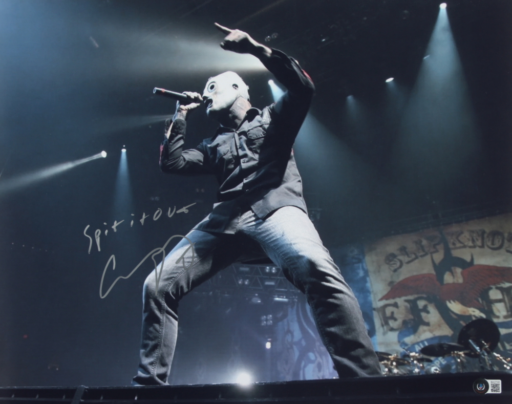 Corey Taylor Signed Slipknot 16x20 Photo Inscribed "Spit It Out ...
