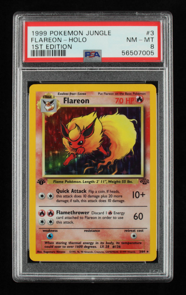 Flareon 1999 Pokemon Jungle 1st Edition #3 Holo (PSA 8) | Pristine Auction