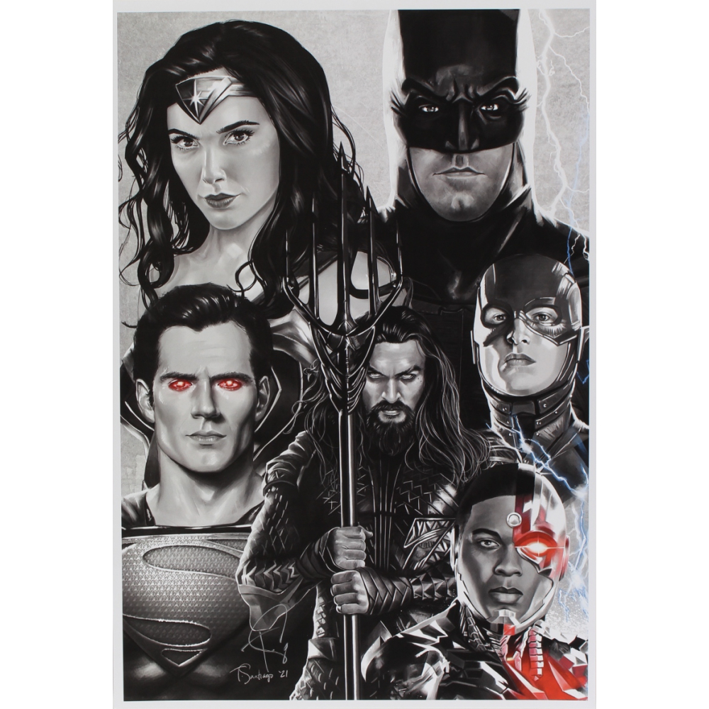 Justice League - DC Comics 13x19 Signed Lithograph by Tony Santiago (PA ...