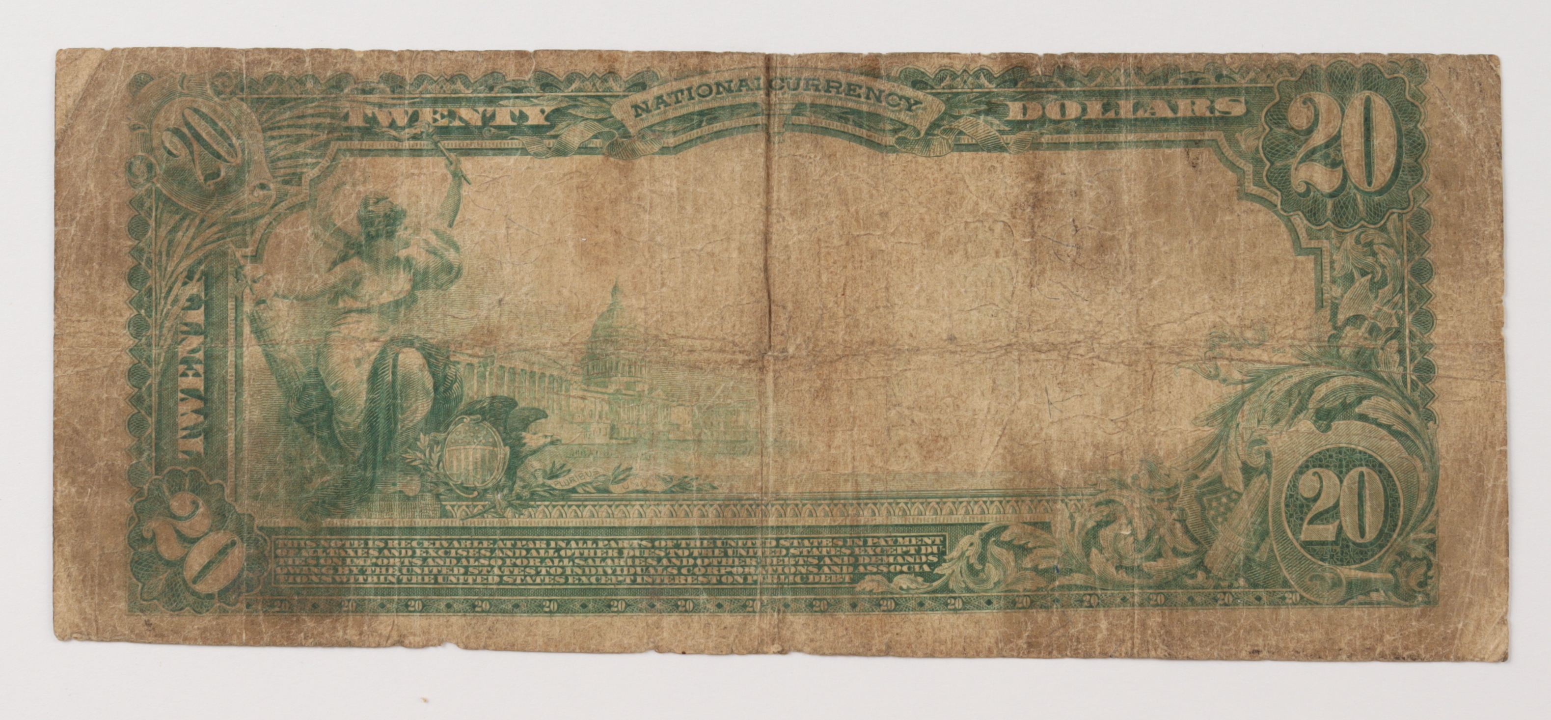 1902 $20 Twenty-Dollars U.S. National Currency Large-Size Bank Note ...
