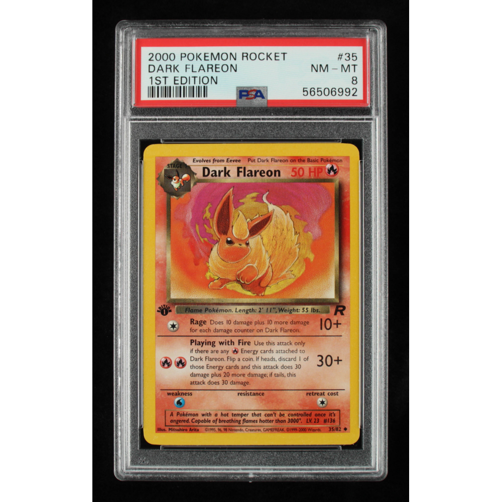 Dark Flareon 2000 Pokemon Team Rocket Uncommon 1st Edition #35 (PSA 8 ...