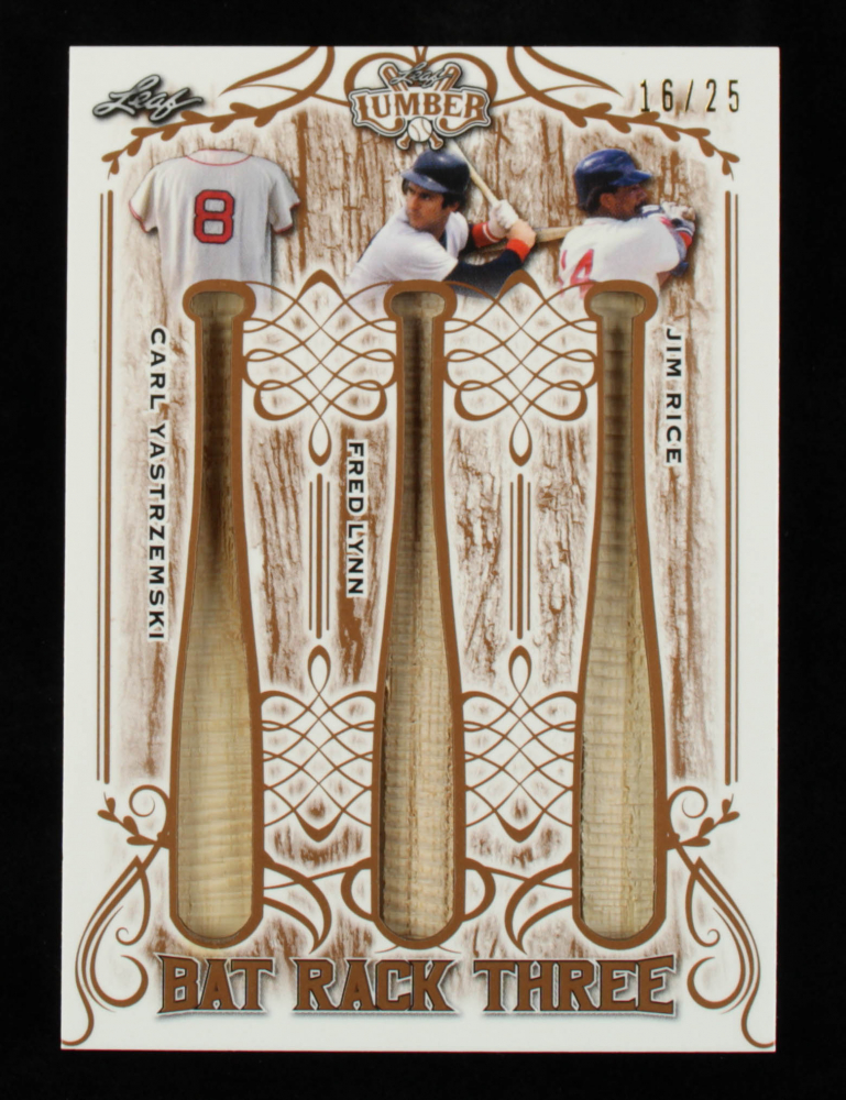 Carl Yastrzemski / Fred Lynn / Jim Rice 2021 Leaf Lumber Bat Rack Three ...