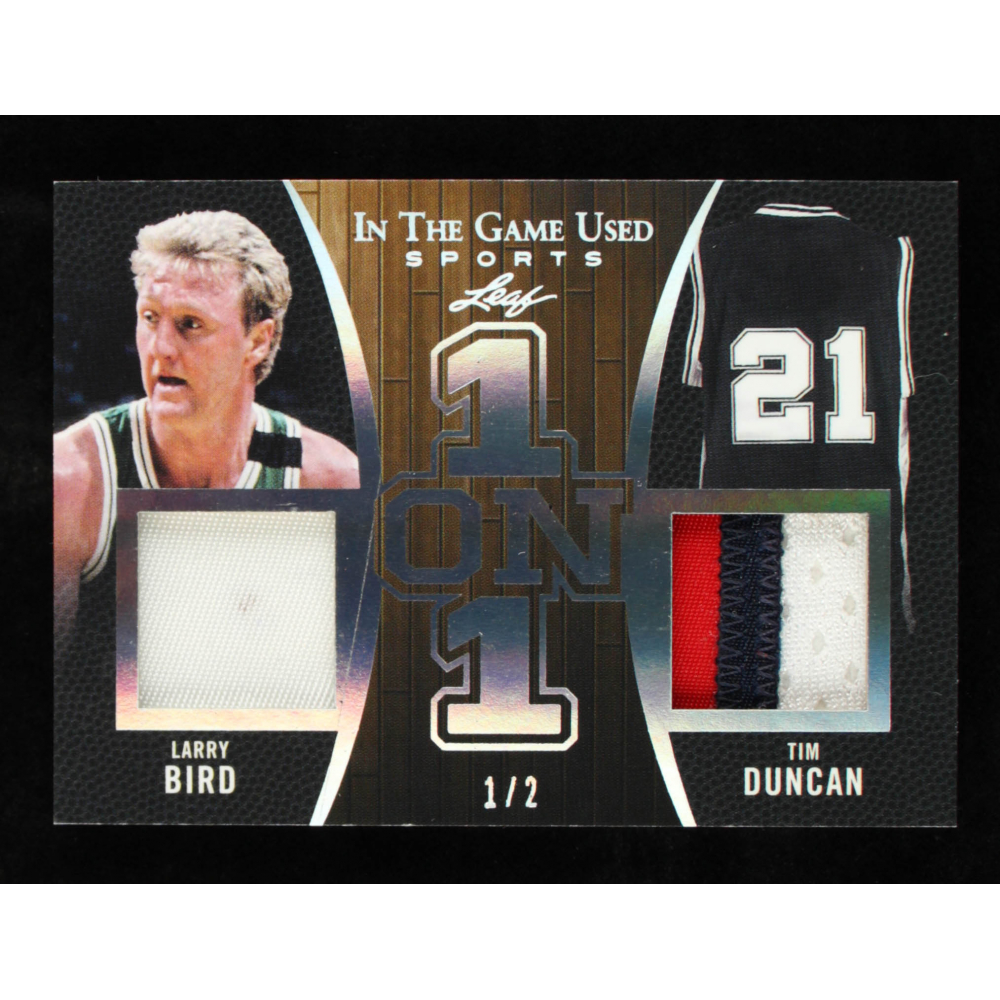 Larry Bird & Tim Duncan 2020 ITG Used Sports One on One Dual ...