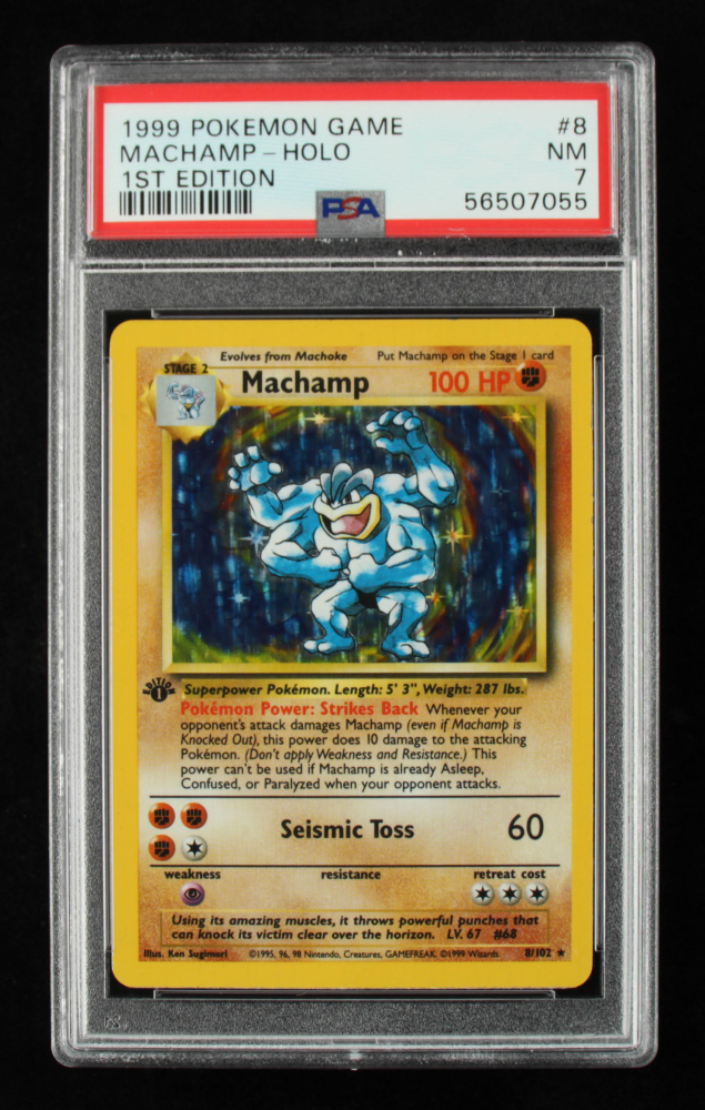 Machamp 1999 Pokemon Base 1st Edition #8 HOLO R / Thin Stamp (PSA 7 ...