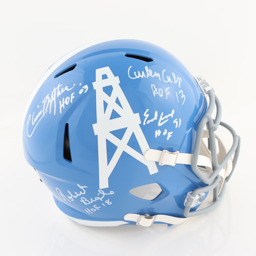 Oilers Full-Size Speed Helmet Signed by (4) with Robert Brazile, Elvin ...