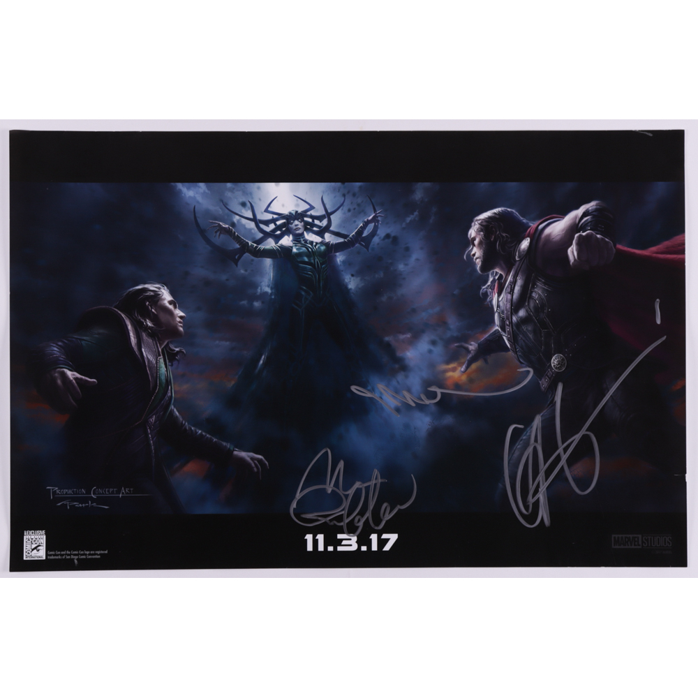 "Thor: Ragnarok" 13x20 Movie Poster Signed by Chris Hemsworth, Mark ...