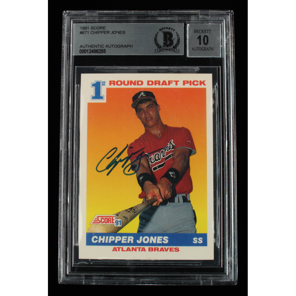 Chipper Jones Signed 1991 Score #671 RC (PSA Encapsulated) | Pristine ...