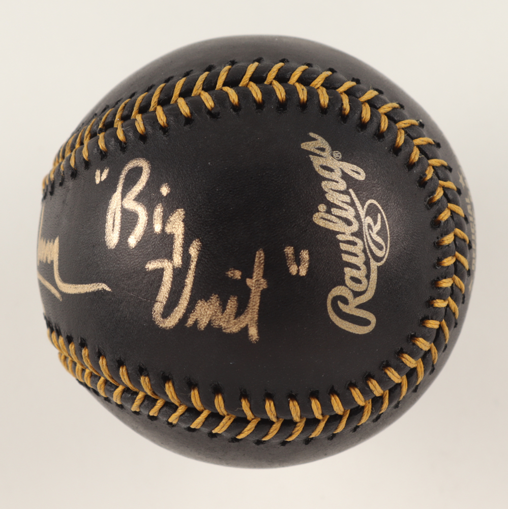 Randy Johnson Signed Black Leather OML Baseball Inscribed "Big Unit ...