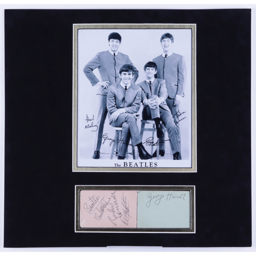 The Beatles Signed 16x16 Custom Matted Display with John Lennon, Paul ...