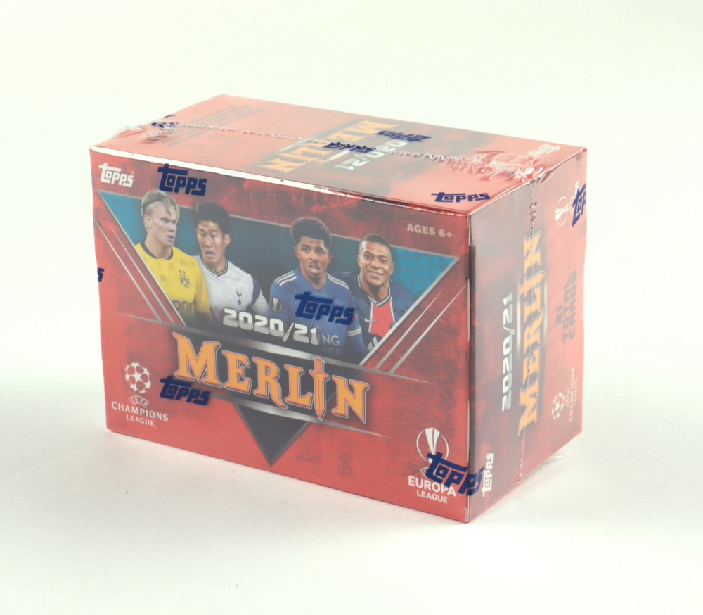 2020-21 Topps UEFA Champions League Merlin Blaster Box with (7) Packs ...