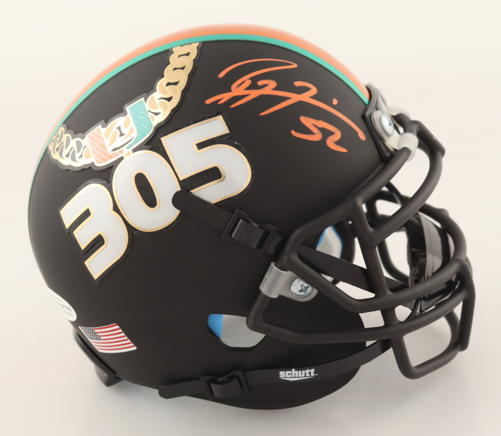 Ray Lewis Signed Miami Hurricanes 305 Logo Mini Helmet (Beckett COA ...