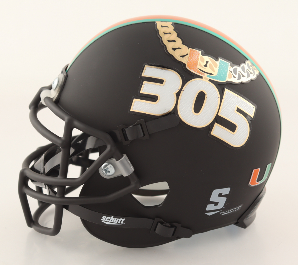 Ray Lewis Signed Miami Hurricanes 305 Logo Mini Helmet (Beckett COA ...
