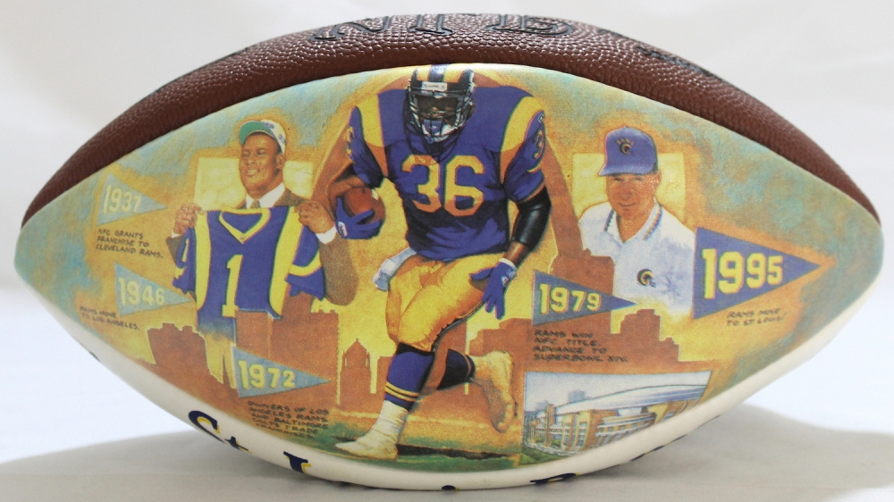 Jerome Bettis, Kevin Carter & Rich Brooks Signed 1995 St Louis Rams ...