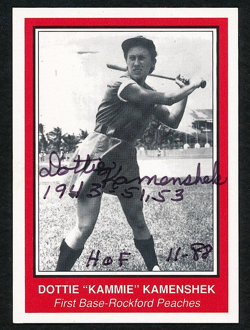 Dottie Kamenshek Signed Baseball Card Inscribed "HOF 11-88" (SOP COA ...