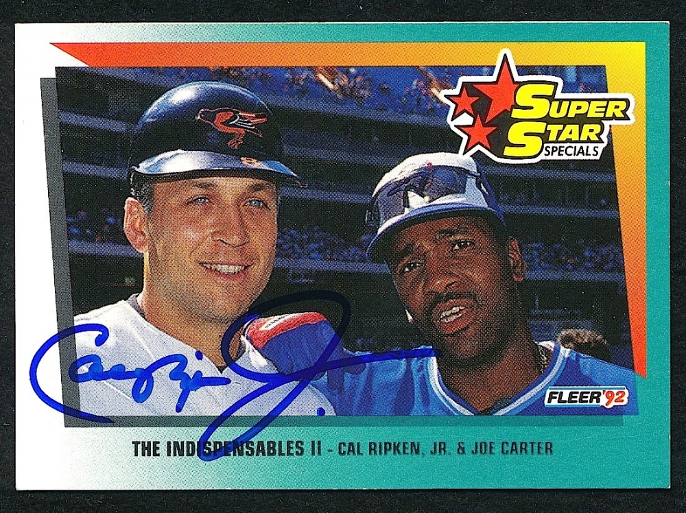 Cal Ripken Jr. Signed 1992 Fleer #703 Cal Ripken/Joe Carter (JSA COA ...