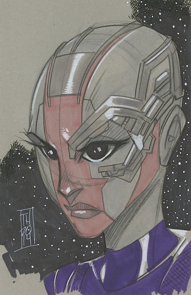 Tom Hodges Signed "Gamora" Guardians of the Galaxy ORIGINAL Color ...