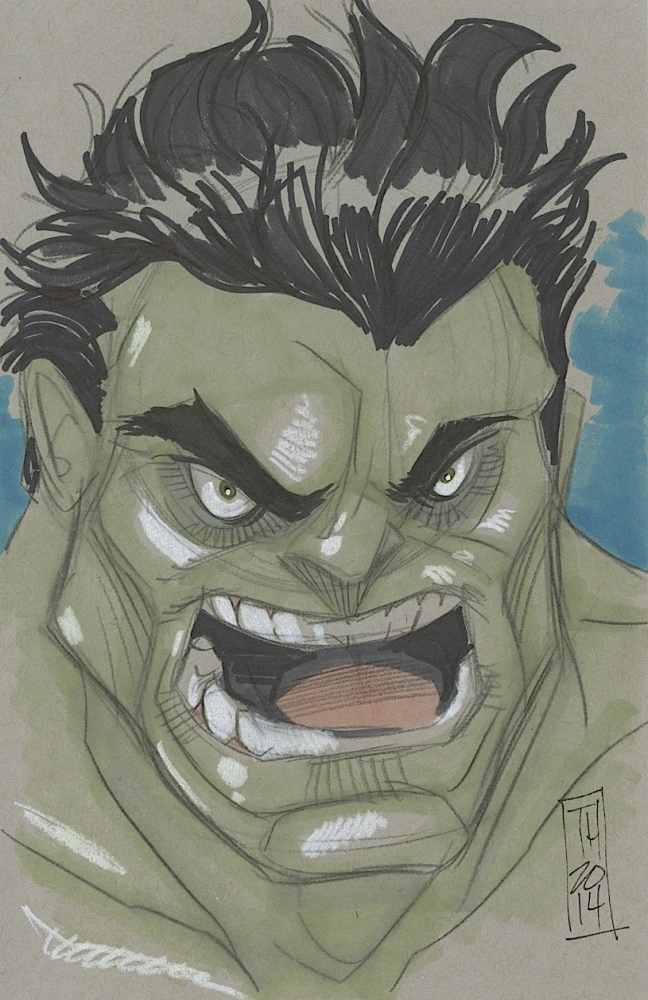 Tom Hodges Signed "Hulk" ORIGINAL Color Drawing on Paper 1/1 | Pristine ...