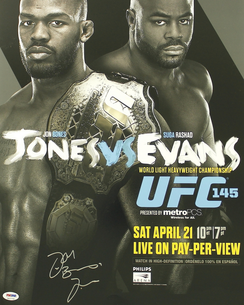 Jon "Bones" Jones Signed UFC 145 Fight Poster 16x20 Photo Inscribed ...