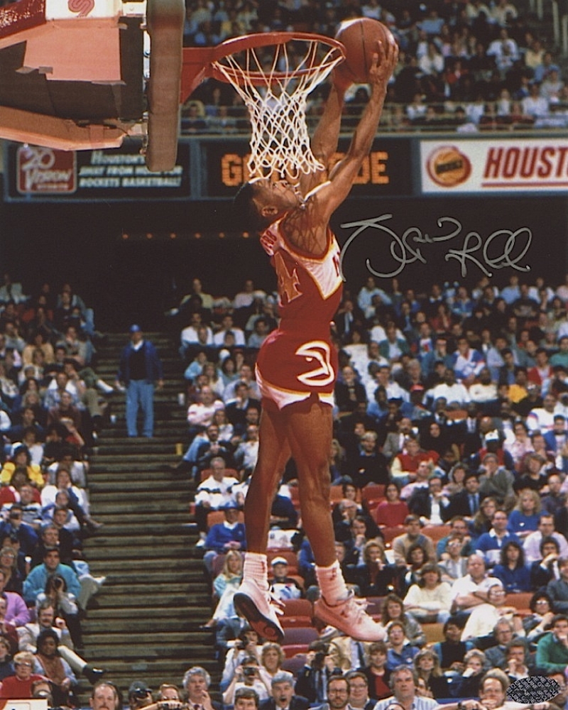 Spud Webb Signed Hawks 1986 NBA Slam Dunk Contest 8x10 Photo (Leaf COA ...