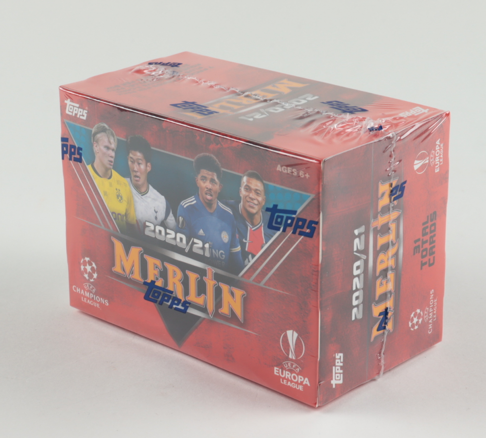 2020-21 Topps UEFA Champions League Merlin Blaster Box with (7) Packs ...